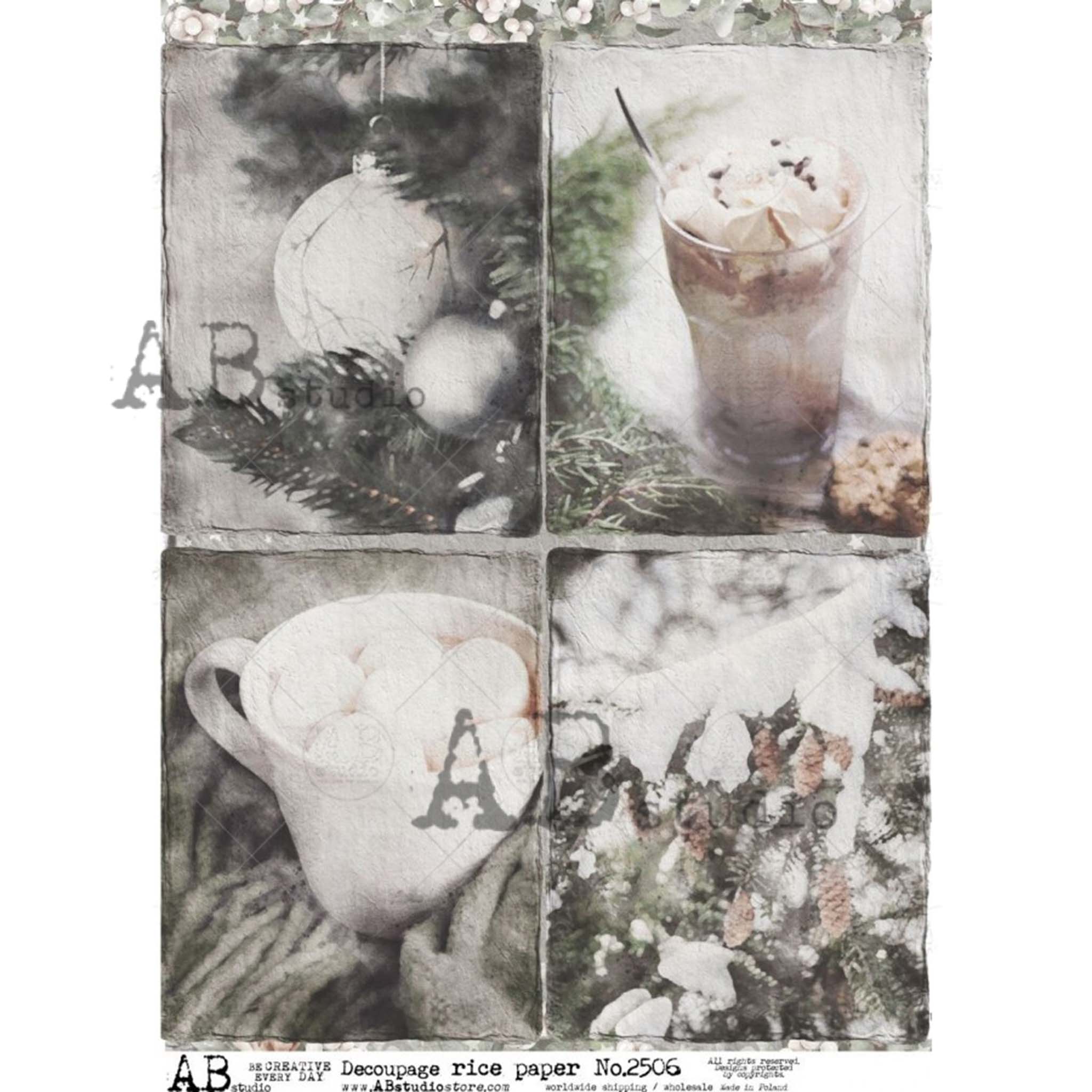 Four Nordic Christmas Scenes - A4 Rice Decoupage Paper - AB Studio ...