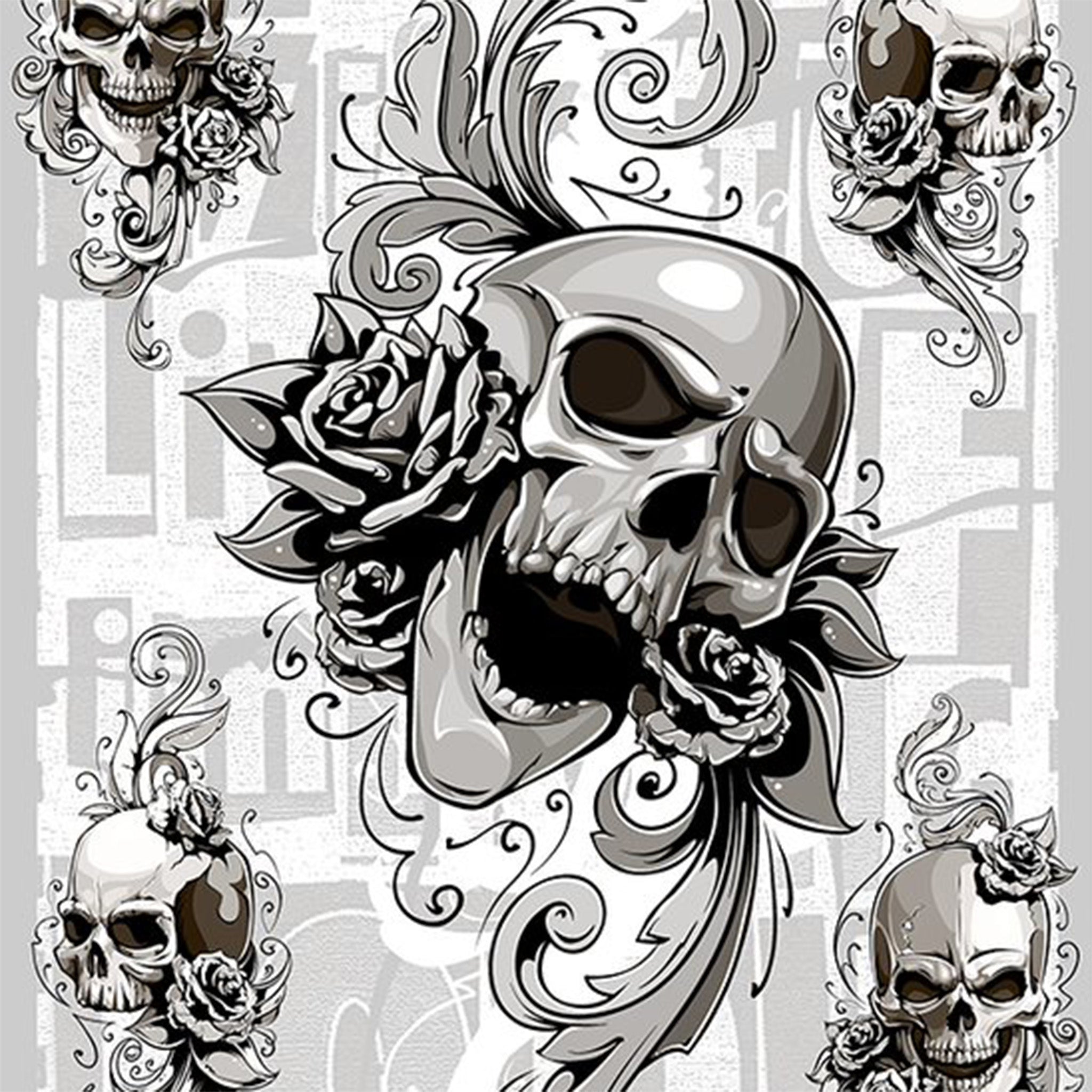 Floral Skull Fusion - A4 Rice Decoupage Paper - Paper Designs Italy ...