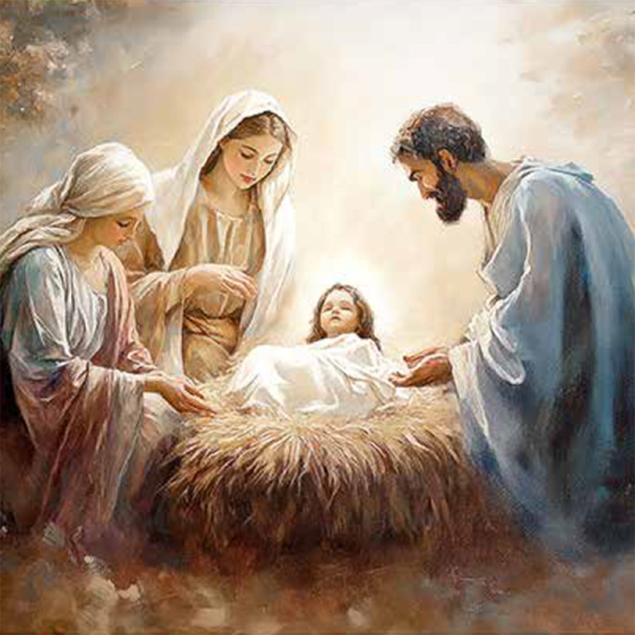 Peaceful Nativity Scene - A4 Rice Decoupage Paper - Paper Designs Italy ...