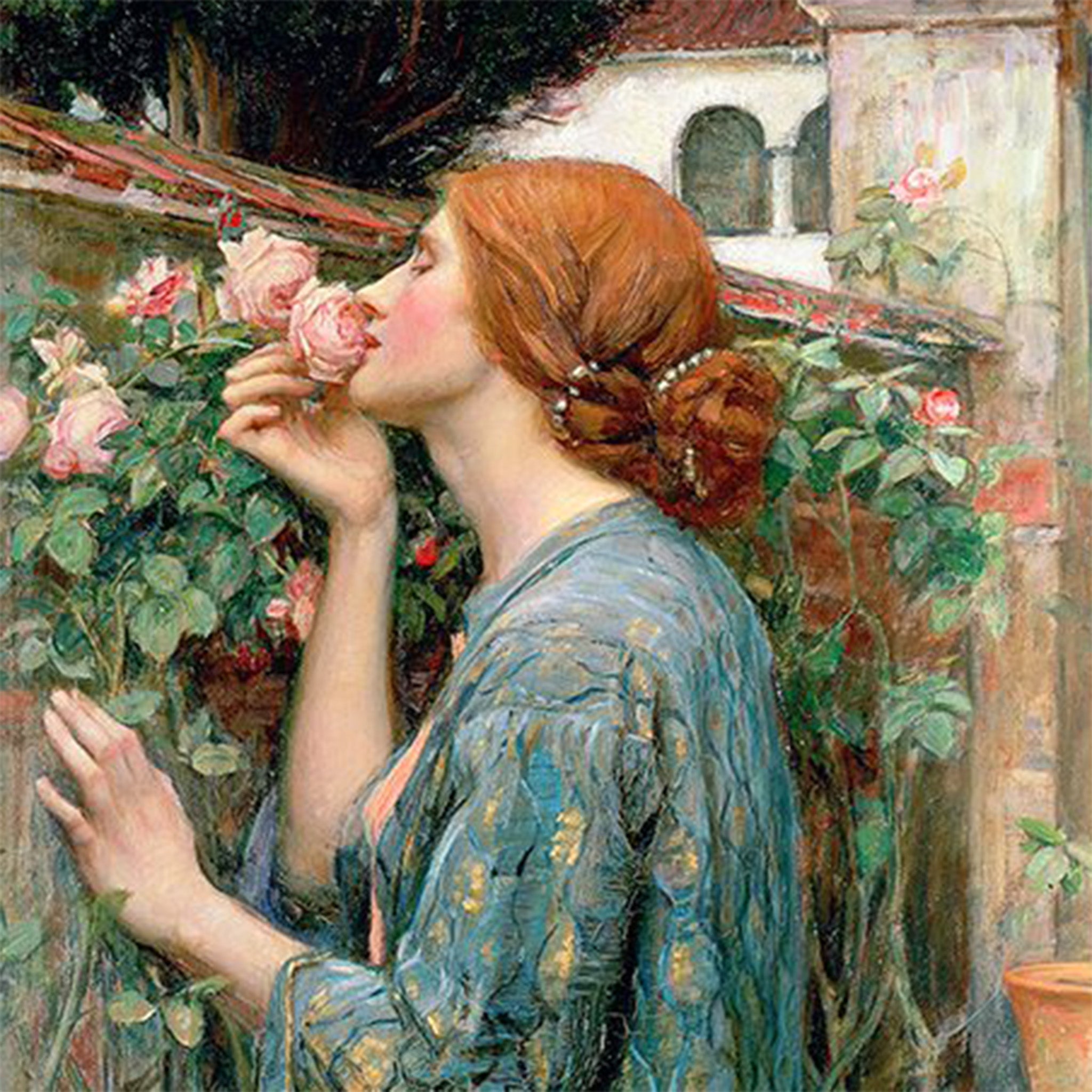 Paper Designs Italy - Woman Smelling Roses Decoupage Paper (A3 Size ...